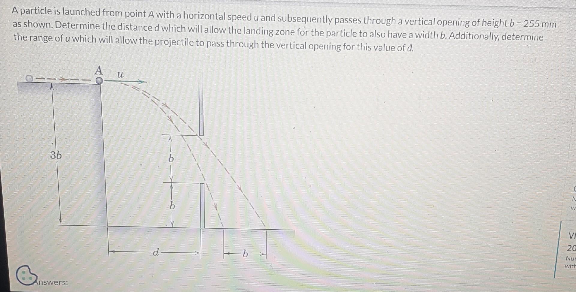 Solved A particle is launched from point A with a horizontal | Chegg.com