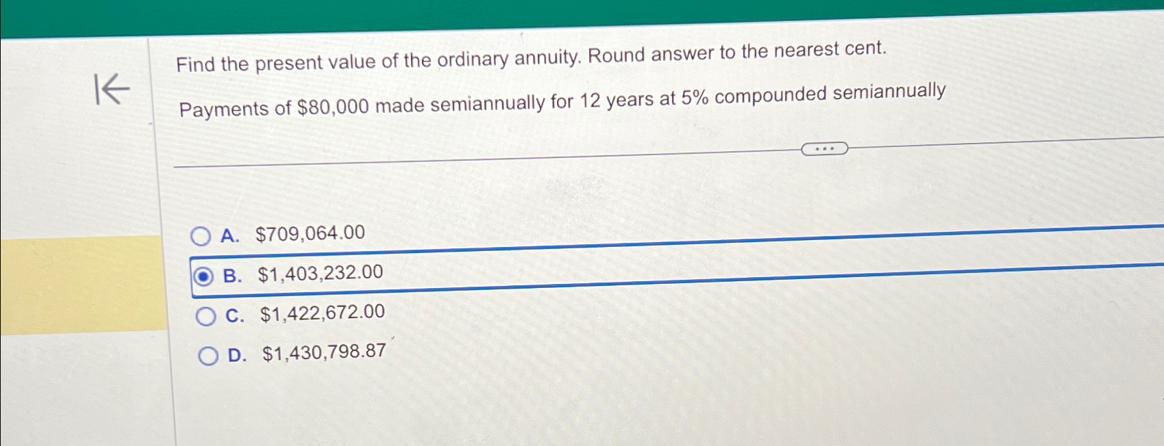 Solved Find the present value of the ordinary annuity. Round | Chegg.com