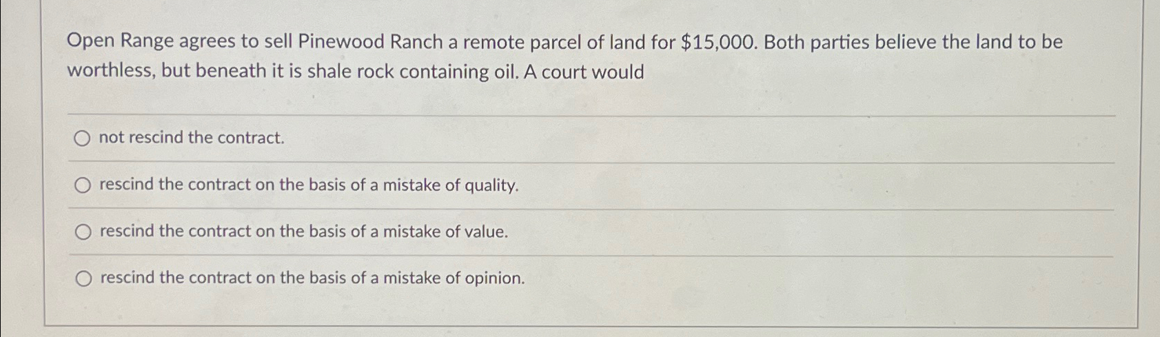Solved Open Range agrees to sell Pinewood Ranch a remote | Chegg.com