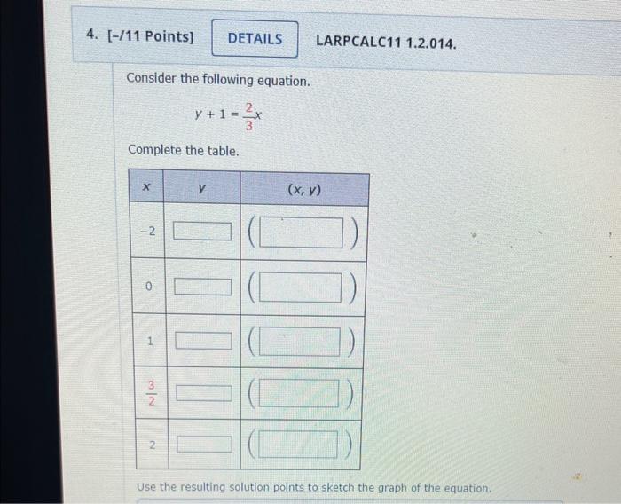 Solved LARPCALC11 1.2.014. Consider the following equation. | Chegg.com