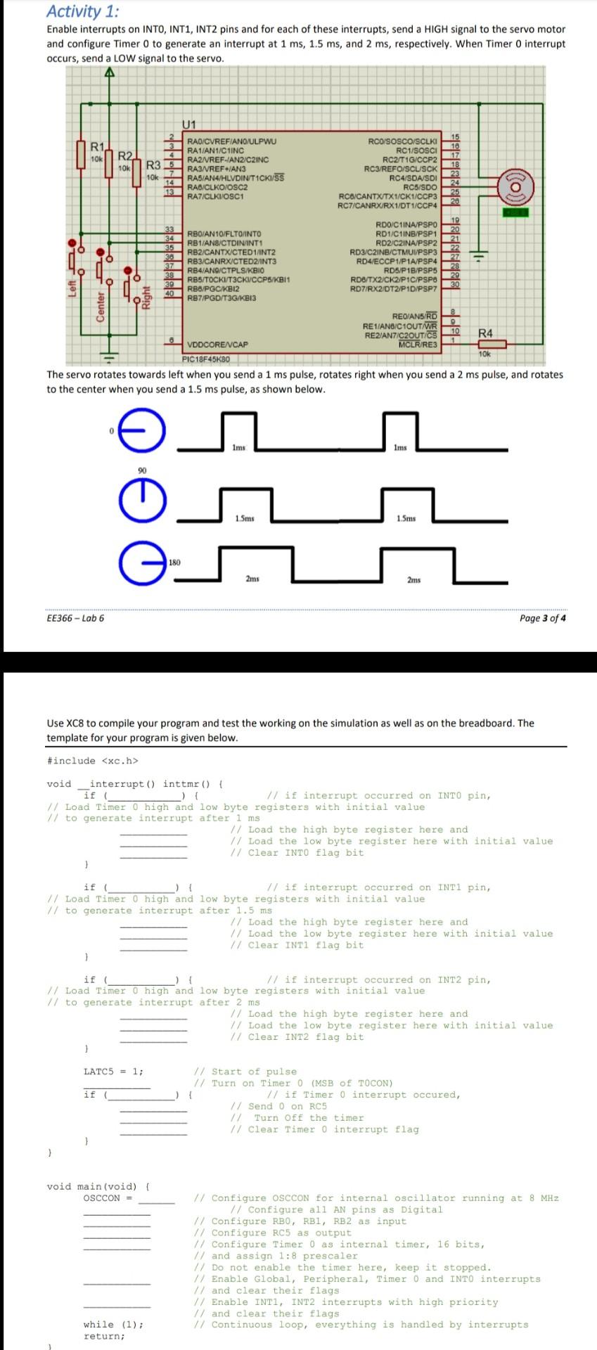 Solved Activity 1: Enable interrupts on INTO, INT1, INT2 | Chegg.com