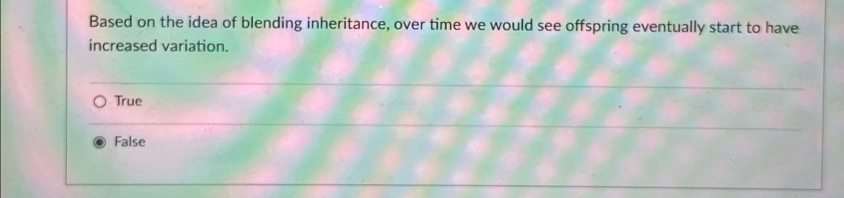 Solved Based on the idea of blending inheritance, over time | Chegg.com