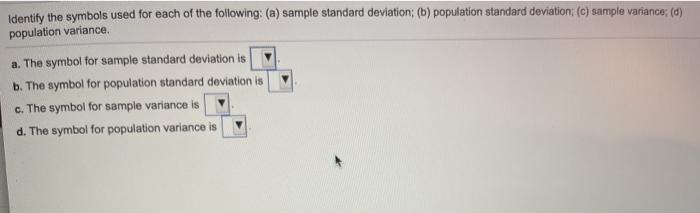 Solved Identify the symbols used for each of the following: | Chegg.com
