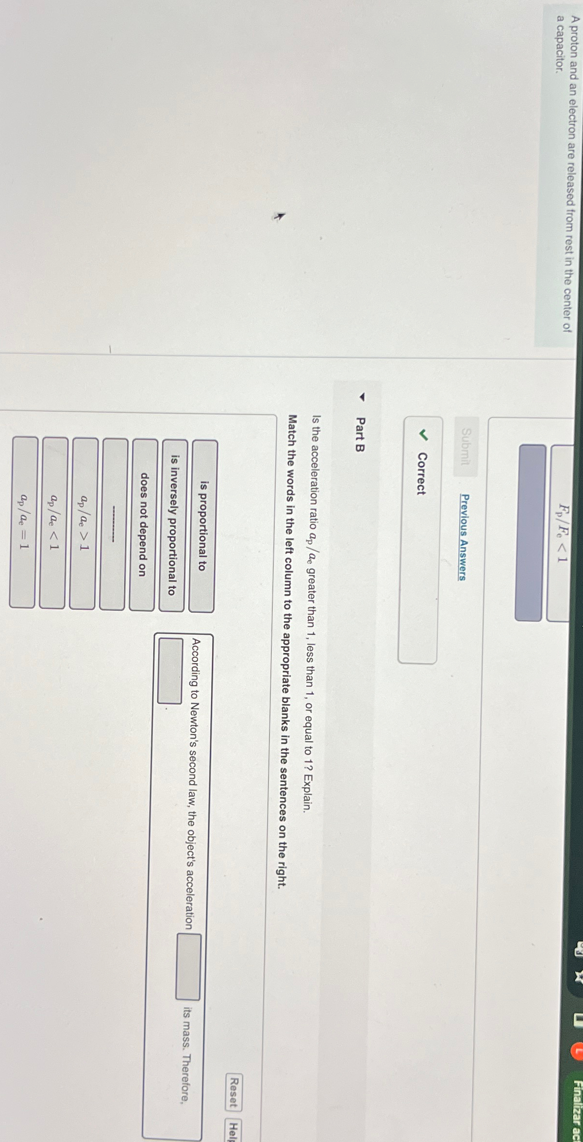 Solved A proton and an electron are released from rest in | Chegg.com