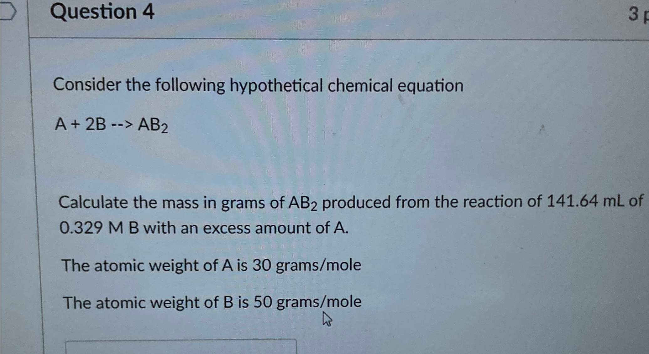 Solved Question 4Consider the following hypothetical | Chegg.com