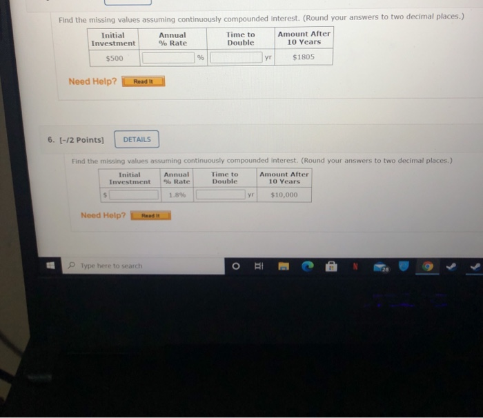 Solved Find The Missing Values Assuming Continuously Chegg
