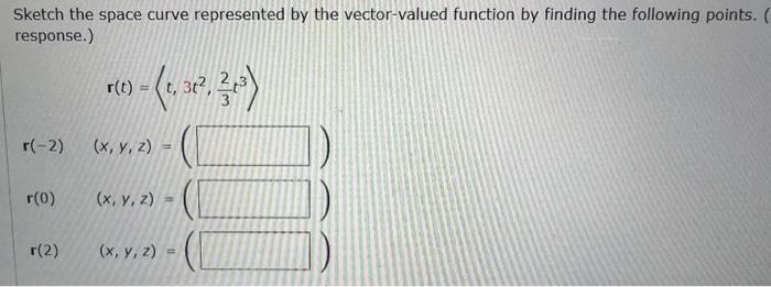 Solved Sketch the space curve represented by the | Chegg.com