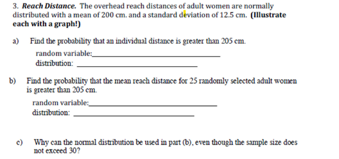 Solved Reach Distance. The overhead reach distances of adult | Chegg.com