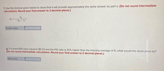 Solved Problem 10-35 Common stock value based on PV | Chegg.com