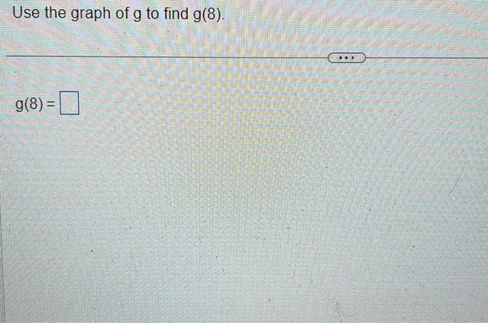 Solved Use the graph of g to find g(8). g(8)= | Chegg.com