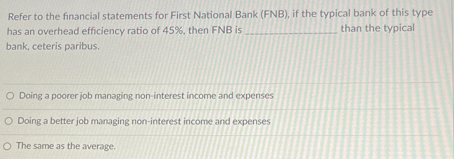 Solved Refer to the financial statements for First National | Chegg.com