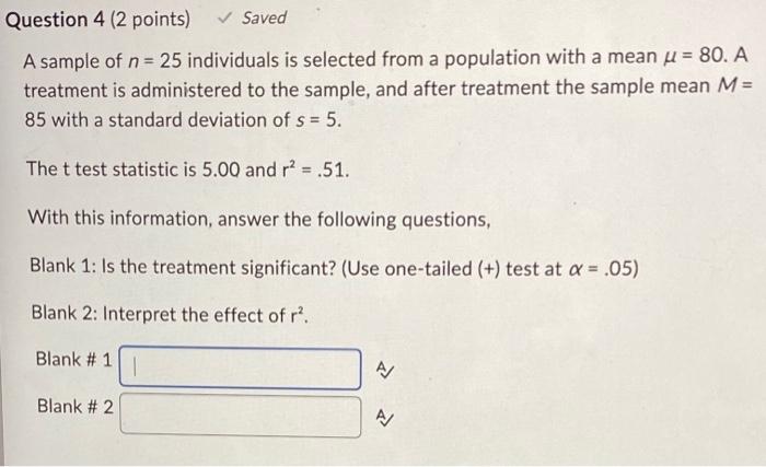 Solved A sample of n=25 individuals is selected from a | Chegg.com