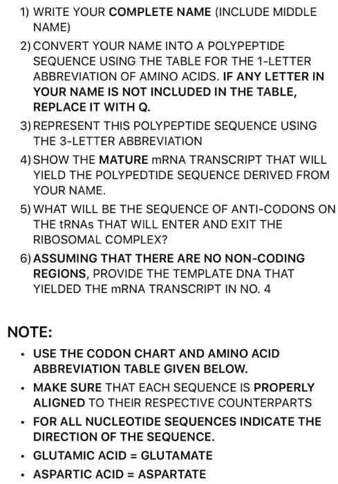 Solved 1) WRITE YOUR COMPLETE NAME (INCLUDE MIDDLE NAME) 2) | Chegg.com