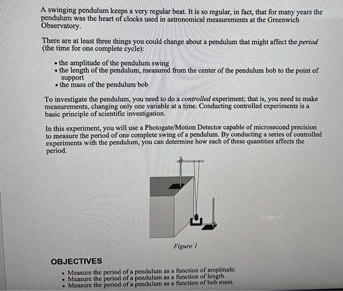 Solved A swinging pendulum keeps a very regular beat. It is | Chegg.com