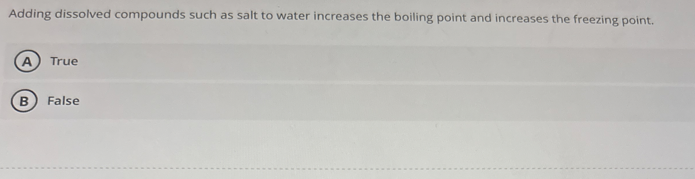 Solved Adding dissolved compounds such as salt to water | Chegg.com
