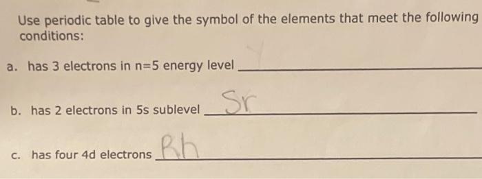 Solved Use periodic table to give the symbol of the elements | Chegg.com