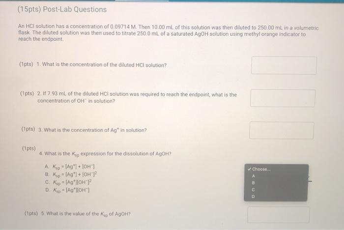 Solved (2pts) "Determination of a Solubility Product | Chegg.com
