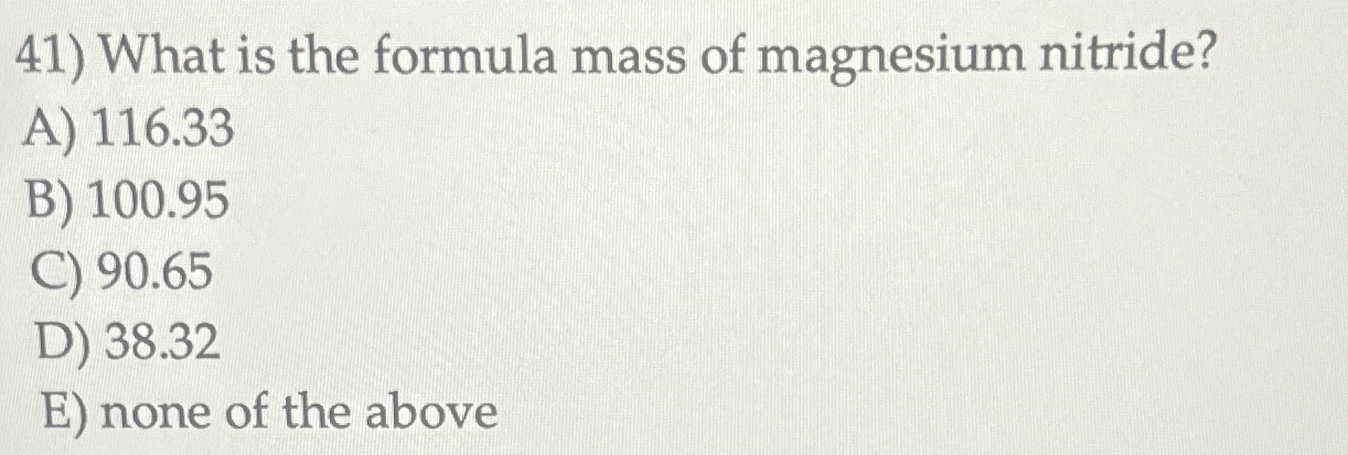 High Quality SOLUTION What is the formula mass of magnesium | Chegg.com