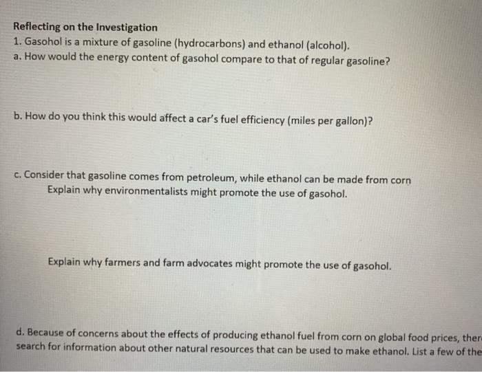 Data Sheet: Energy Content of Foods - Investigation | Chegg.com
