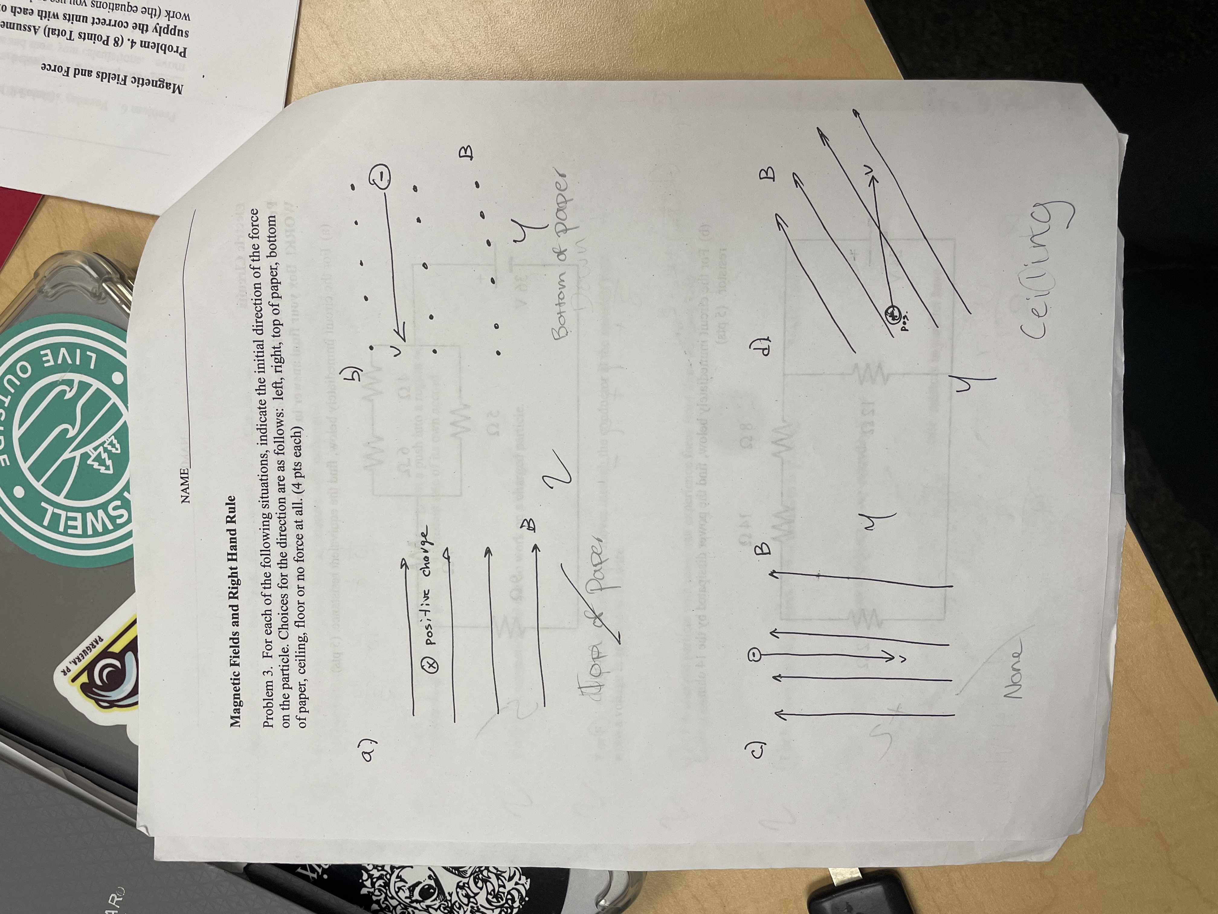 Solved Magnetic Fields and Right Hand RuleProblem 3. ﻿For | Chegg.com