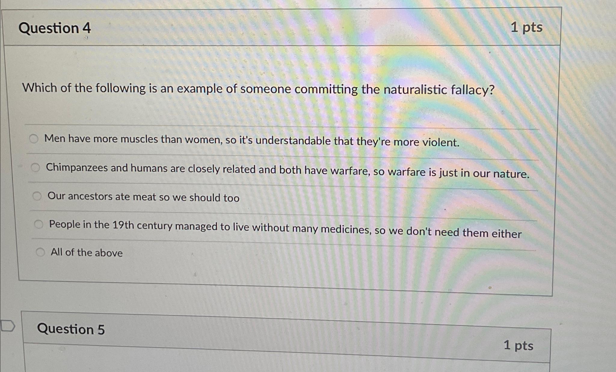 Solved Question 41 ﻿ptsWhich of the following is an example | Chegg.com