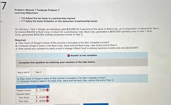 Solved Problem: Module 7 Textbook Problem 7 Learning | Chegg.com