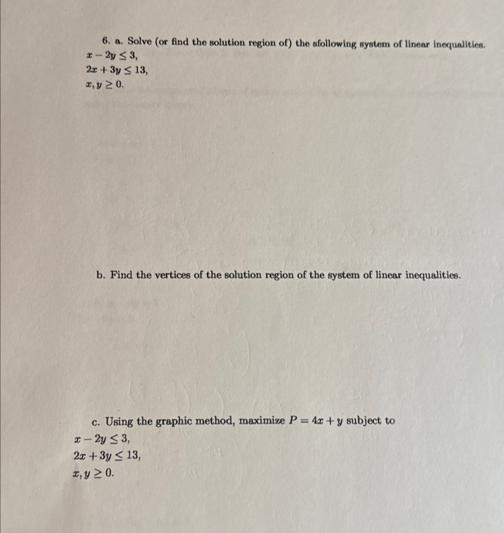 Solved a. ﻿Solve (or find the solution region of) ﻿the | Chegg.com