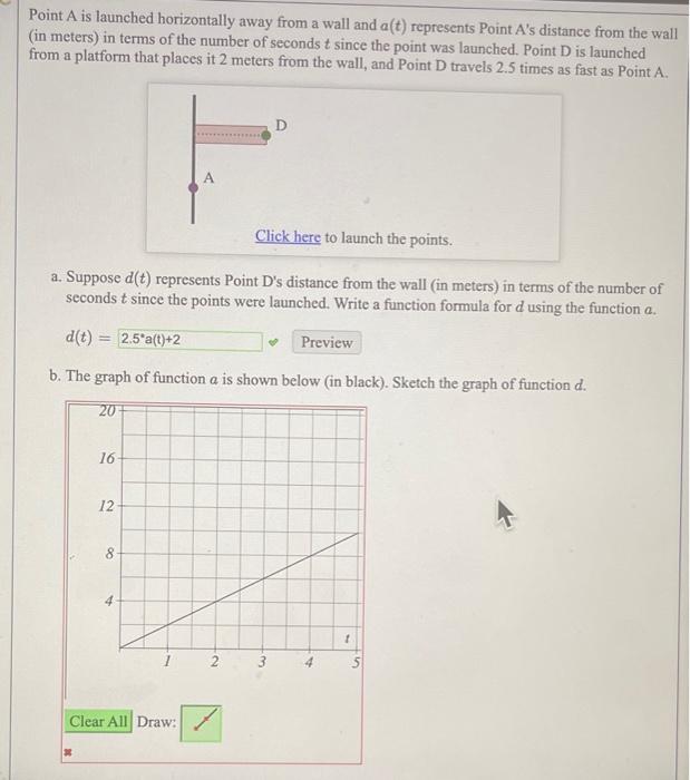 Solved Point A is launched horizontally away from a wall and | Chegg.com