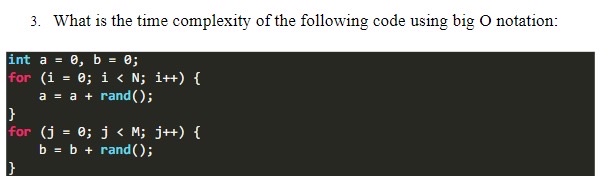 Solved What is the time complexity of the following code | Chegg.com