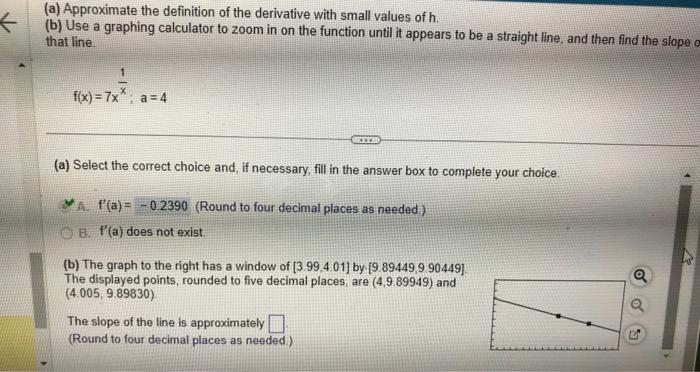 Solved (a) Approximate the definition of the derivative with | Chegg.com