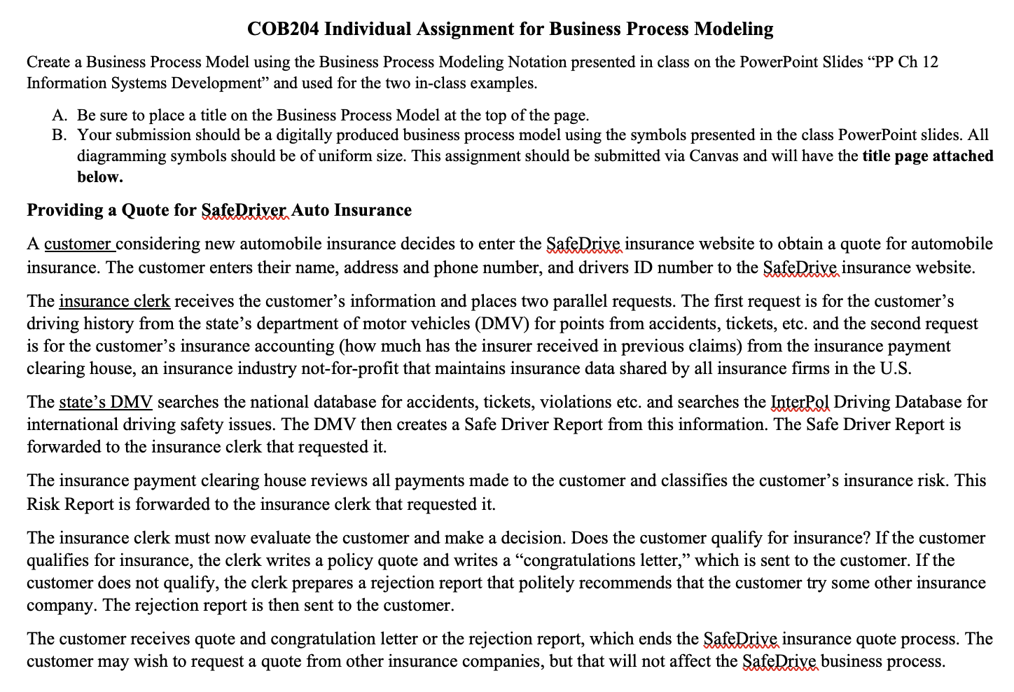 Solved COB204 ﻿Individual Assignment for Business Process | Chegg.com