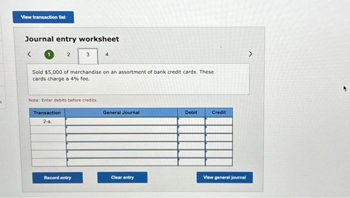 Solved Prepare journal entries for the following credit card | Chegg.com