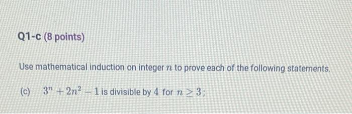 Solved Use mathematical induction on integer n to prove each | Chegg.com