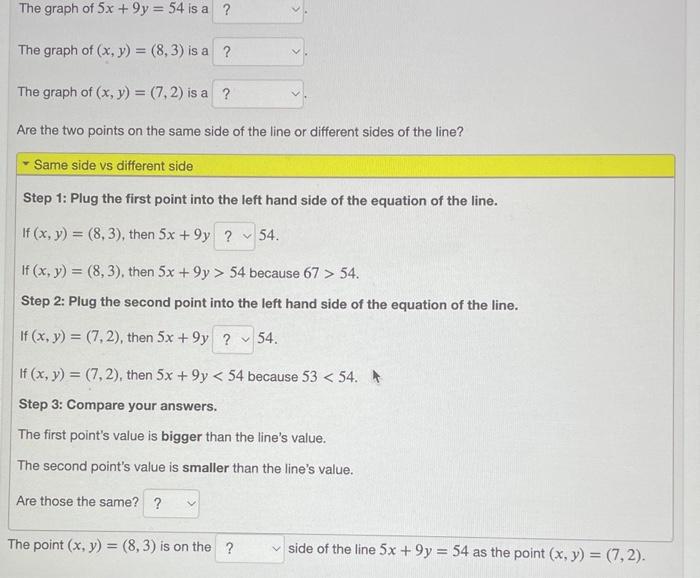 The graph of 7x+5y=83 is a The graph of (x,y)=(4,9) | Chegg.com