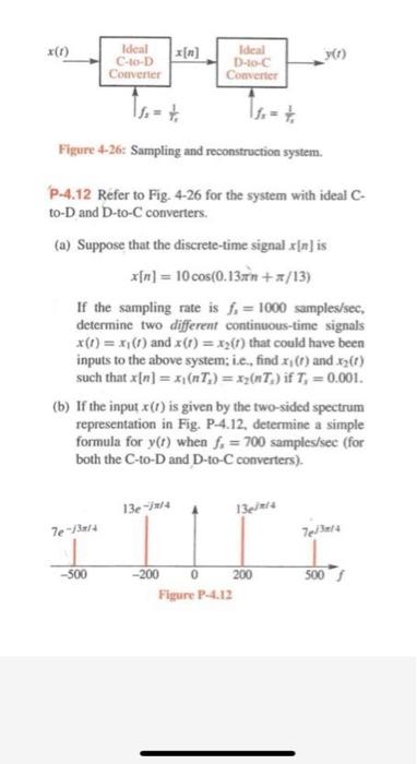 Solved x(1) Ideal C-to-D Converter Ideal D-10-C Converter yo | Chegg.com