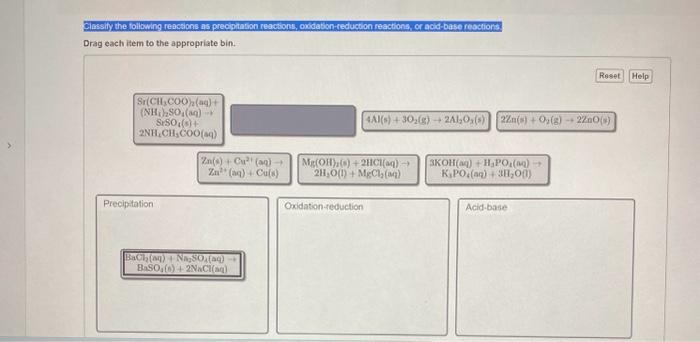 Solved classily the following reacsions as precigtation | Chegg.com Solved classily the following reacsions as precigtation | Chegg.com