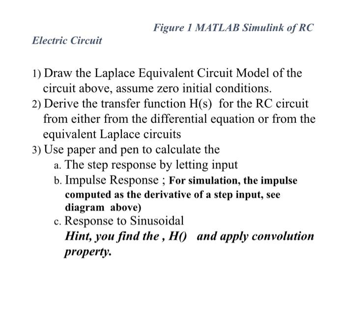 Solved Figure 1 MATLAB Simulink of RC Electric Circuit 1) | Chegg.com