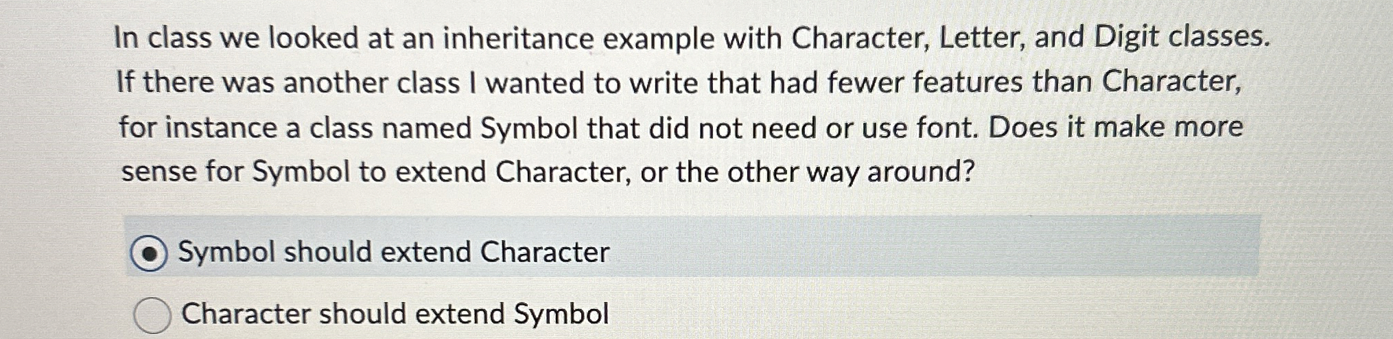 Solved In class we looked at an inheritance example with | Chegg.com