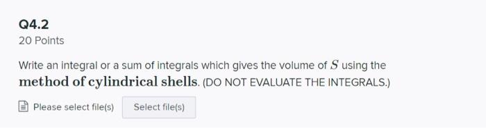 Solved dy=+17 Q4.2 20 Points Write an integral or a sum of | Chegg.com Solved dy=+17 Q4.2 20 Points Write an integral or a sum of | Chegg.com