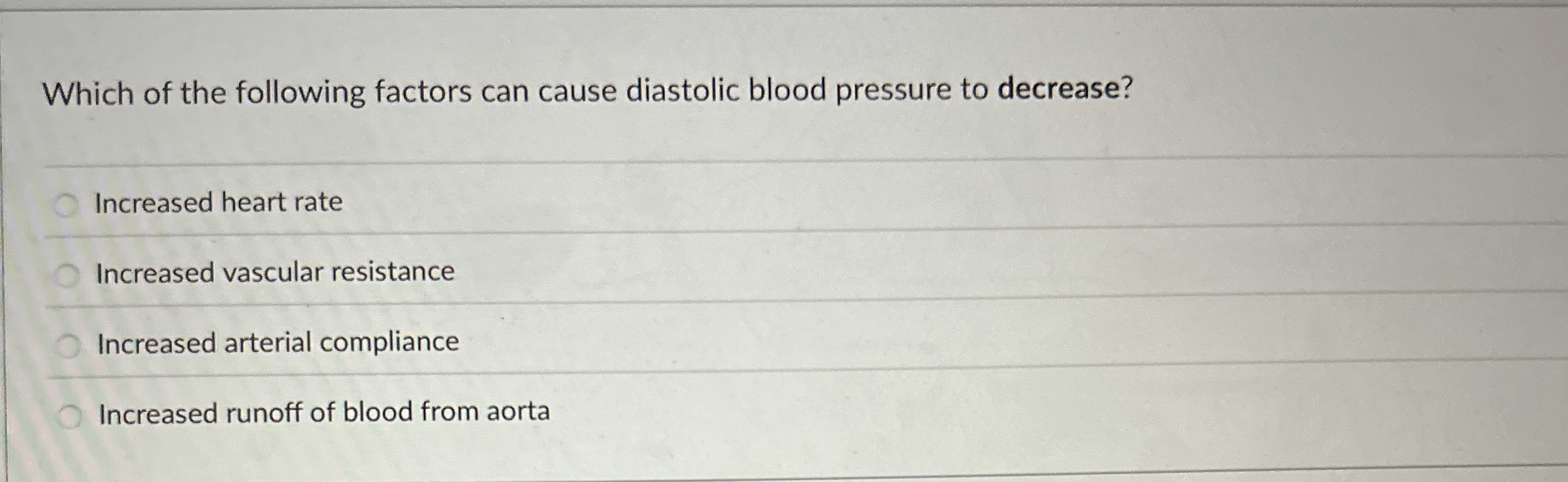 Solved Which of the following factors can cause diastolic | Chegg.com