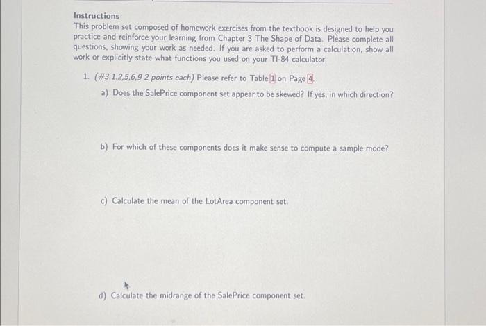 Solved Instructions: This problem set composed of homework | Chegg.com