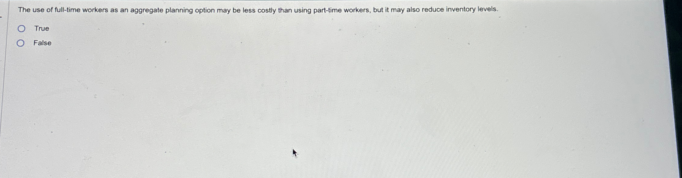 Solved The use of full-time workers as an aggregate planning | Chegg.com