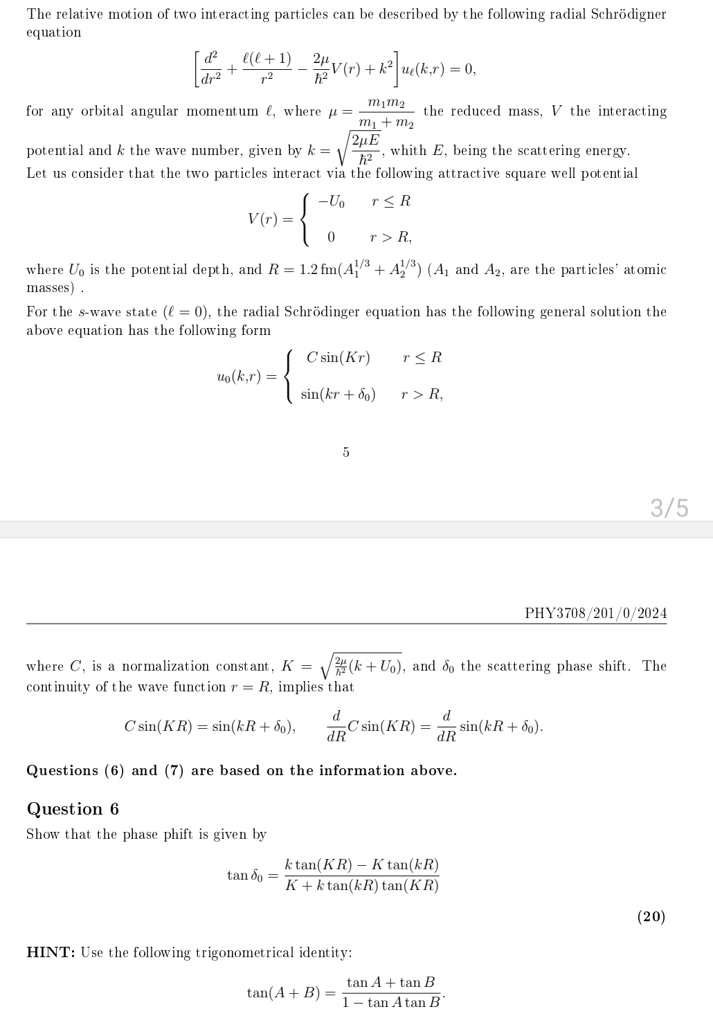 Solved The relative motion of two interacting particles can | Chegg.com