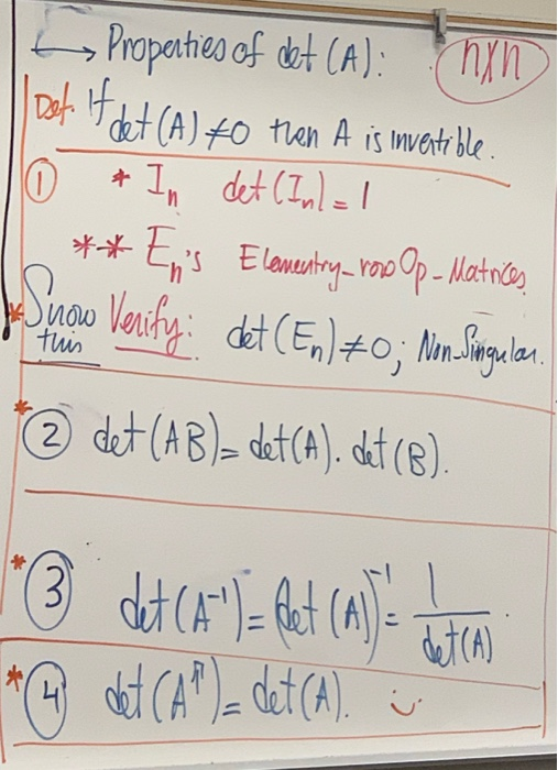 Solved & Properties of det (A): non Det. It det (A) to then | Chegg.com