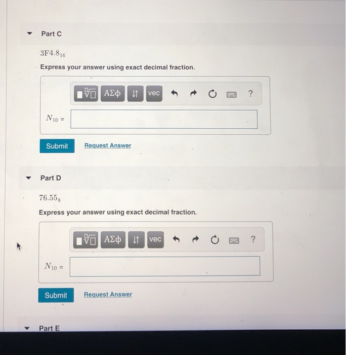 Solved Item 9 Convert the following numbers to decimal form. | Chegg.com