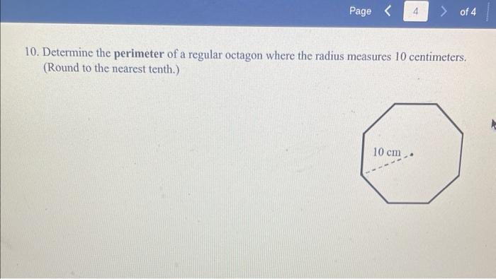 Solved determine the perimeter of a regular octagon where | Chegg.com