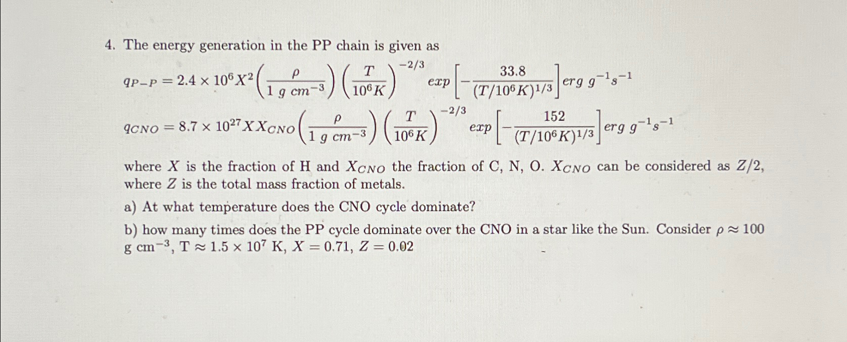Solved The energy generation in the PP chain is given | Chegg.com