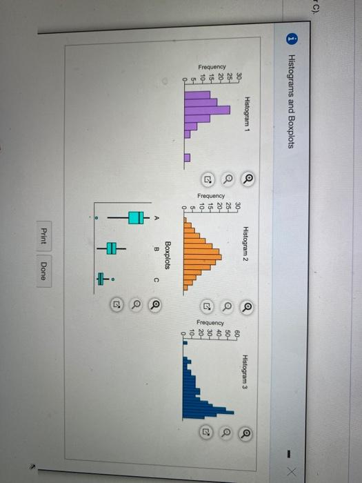 Three histograms and three boxplots are given below. | Chegg.com