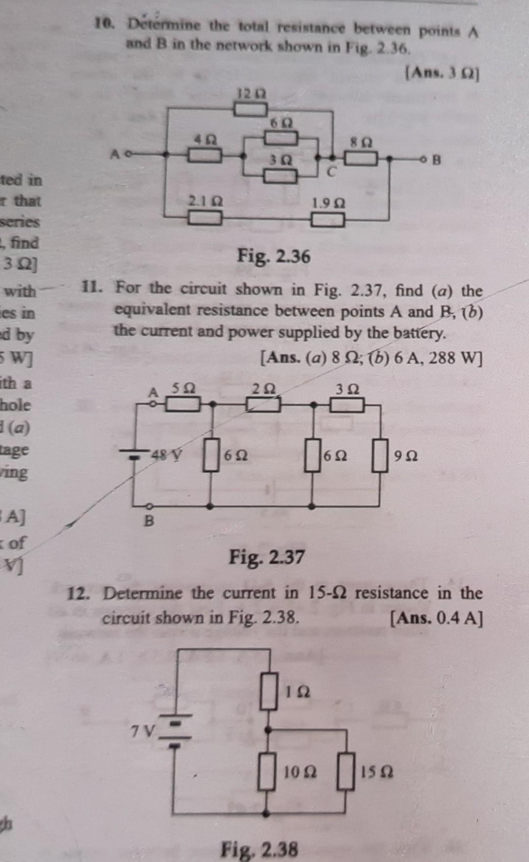 Solved 10. Déremine the total resistance between points A | Chegg.com