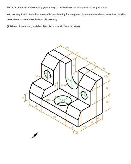 Solved draw it in orthographic projection ( front - top - | Chegg.com